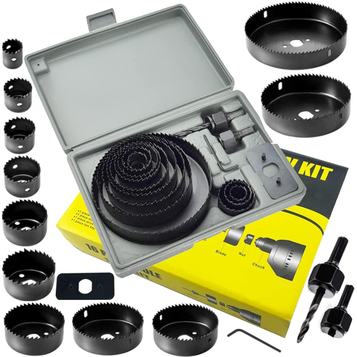 16Pcs Hole Saw Kit 19-127mm Circular Round Cutting Sawing Kit Set Wood ...