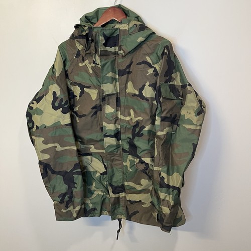 US Military Cold Weather Camouflage Men's Parka Jacket Size L Green ...
