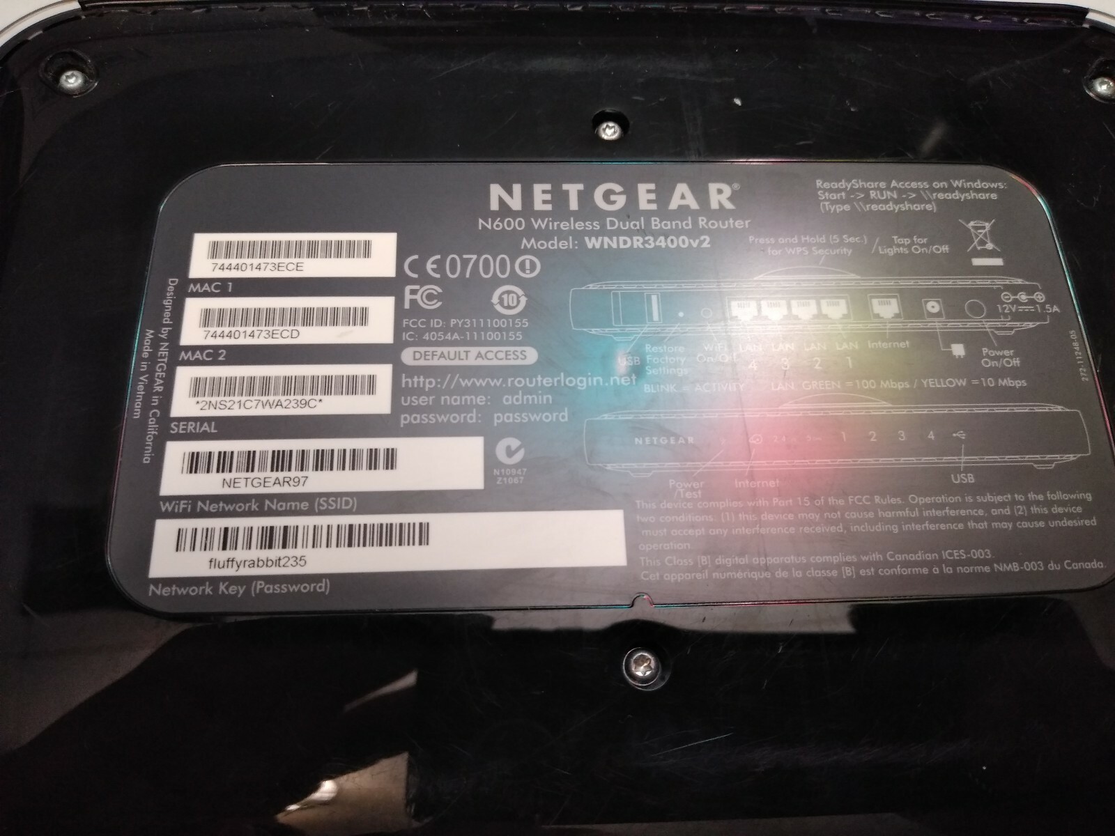 🔥NETGEAR N600 WNDR3400v2 DUAL BAND WIRELESS ROUTER BROADBAND WIFI 2 ...