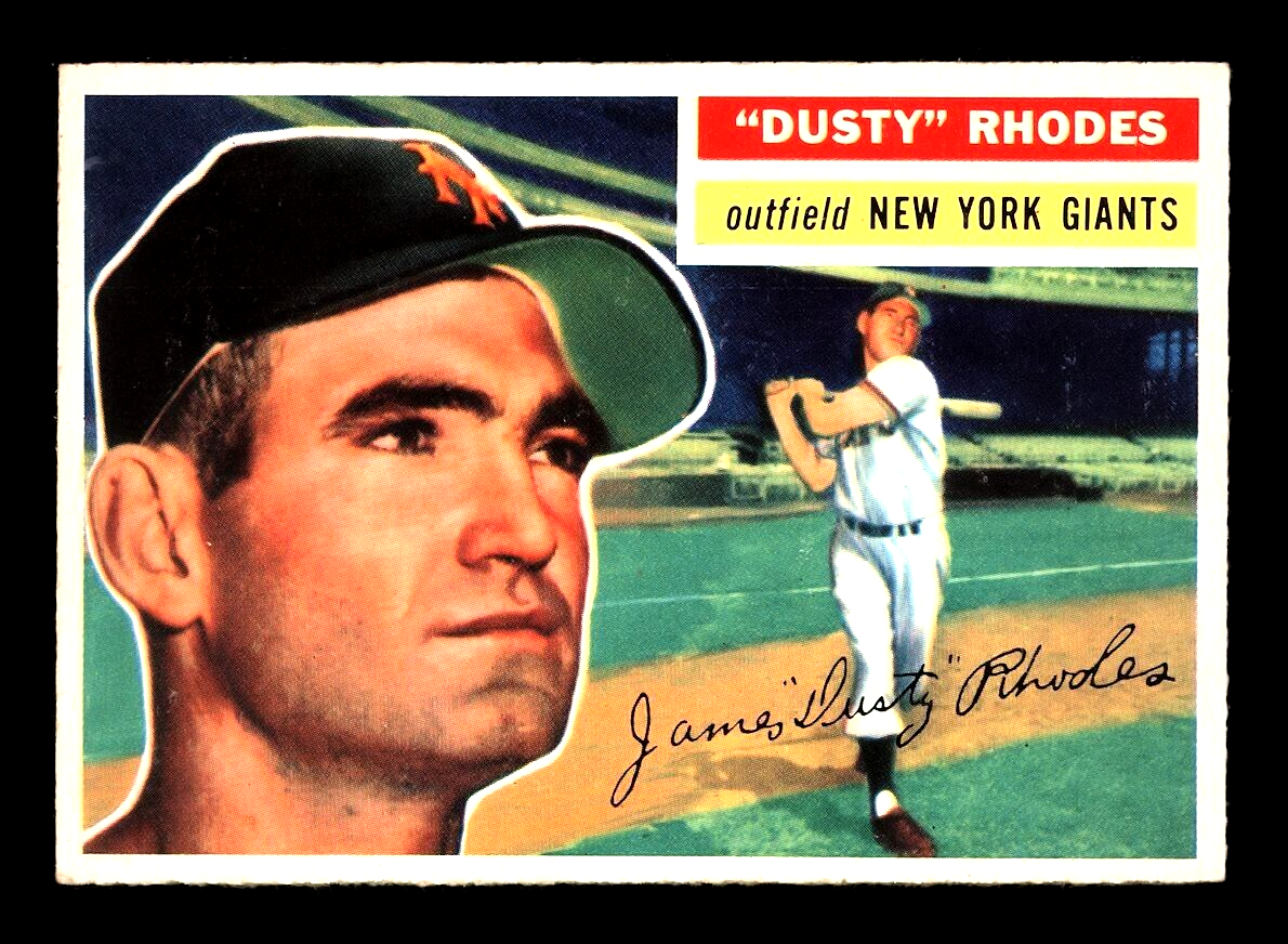 1956 TOPPS "DUSTY RHODES" NEW YORK GIANTS #50 NM/NM+ SHARP! (COMBINED ...