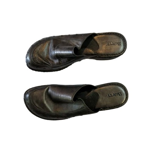 Born Marley Studded Leather Platform Slip-On Slides / Clogs Women's 11/ ...