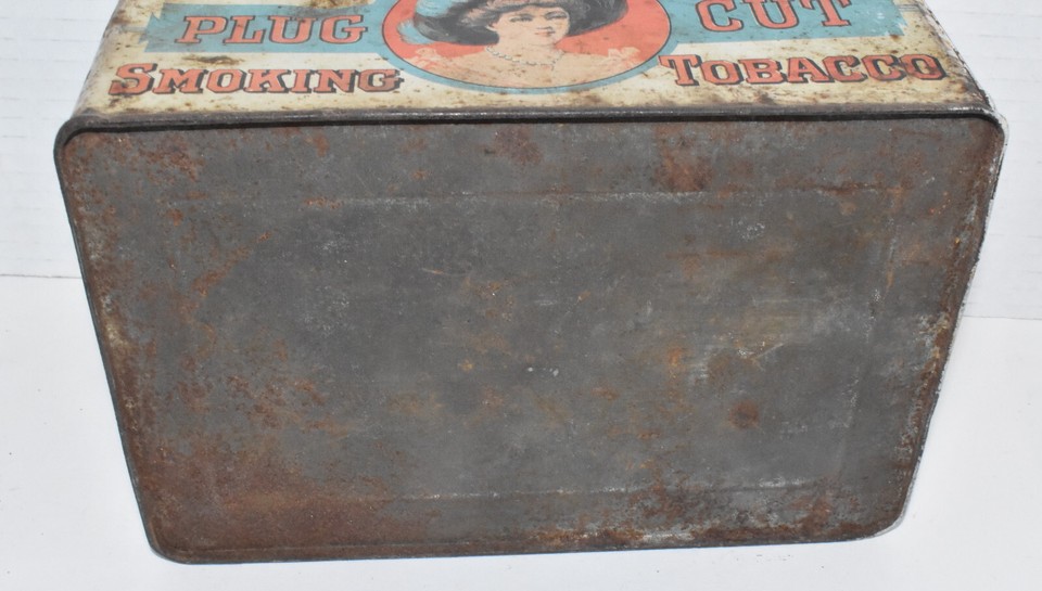 Vintage Dixie Queen Plug Cut Smoking Tobacco Advertising Lunch Box Tin ...