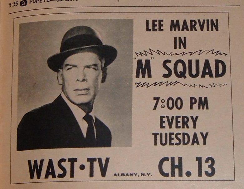 1962 WAST TV AD~LEE MARVIN M SQUAD~ALBANY,NEW YORK TELEVISION PROMO ...