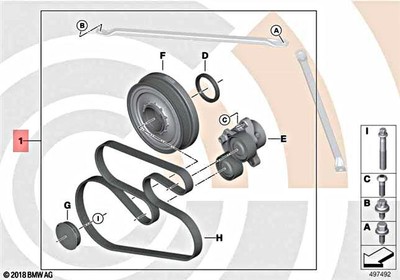 Genuine BMW F45 214d 216d REPAIR KIT FOR BELT DRIVE COMPLETE ...