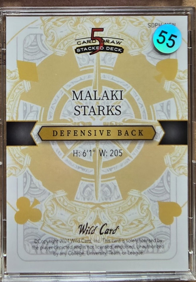MALAKI STARKS GREEN REFRACTOR ROOKIE CARD #/3 - 2024 WILD CARD 5 CARD ...