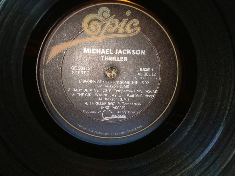 Michael Jackson Thriller LP Error On Back Cover "VERY RARE" First ...