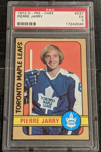 1972 O-PEE-CHEE Pierre Jarry ROOKIE PSA 5 EX #237 Vintage Maple Leafs ...