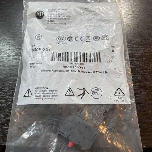 ALLEN BRADLEY 800F-X01 CONTACT BLOCK 1NC 600V 10A SERIES A. BAG. OF. 10 ...
