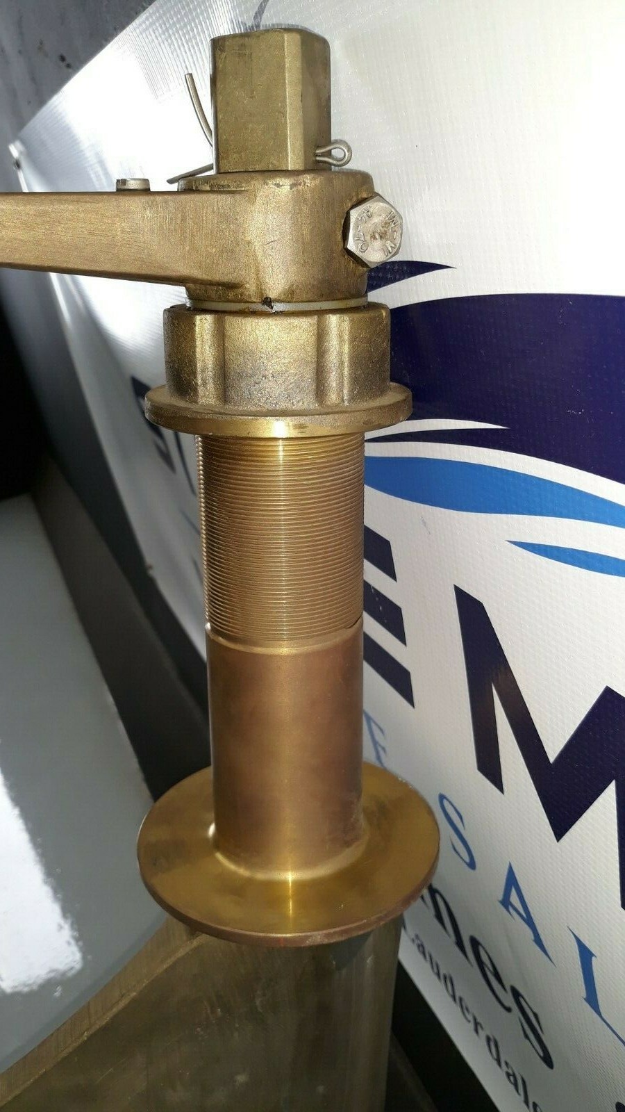 Bronze Marine Rudder W/ Built in Rudder Log, Shaft OD: 54MM, Overall L ...