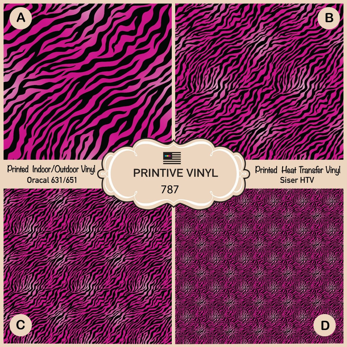 Zebra Print Vinyl Letters Pattern Vinyl | Self Adhesive | Animal Print