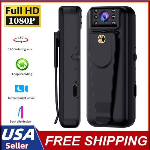 US 1080P Mini Body Camera Portable Wearable Clip Pocket Cam Night ...