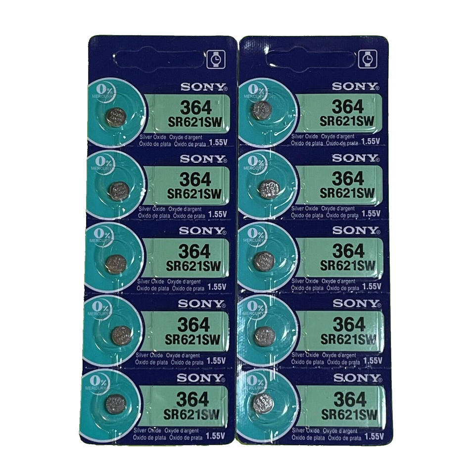 Brand New [Exp 10/2032] 10 SONY 364 SR621SW Watch Battery - Ships from ...