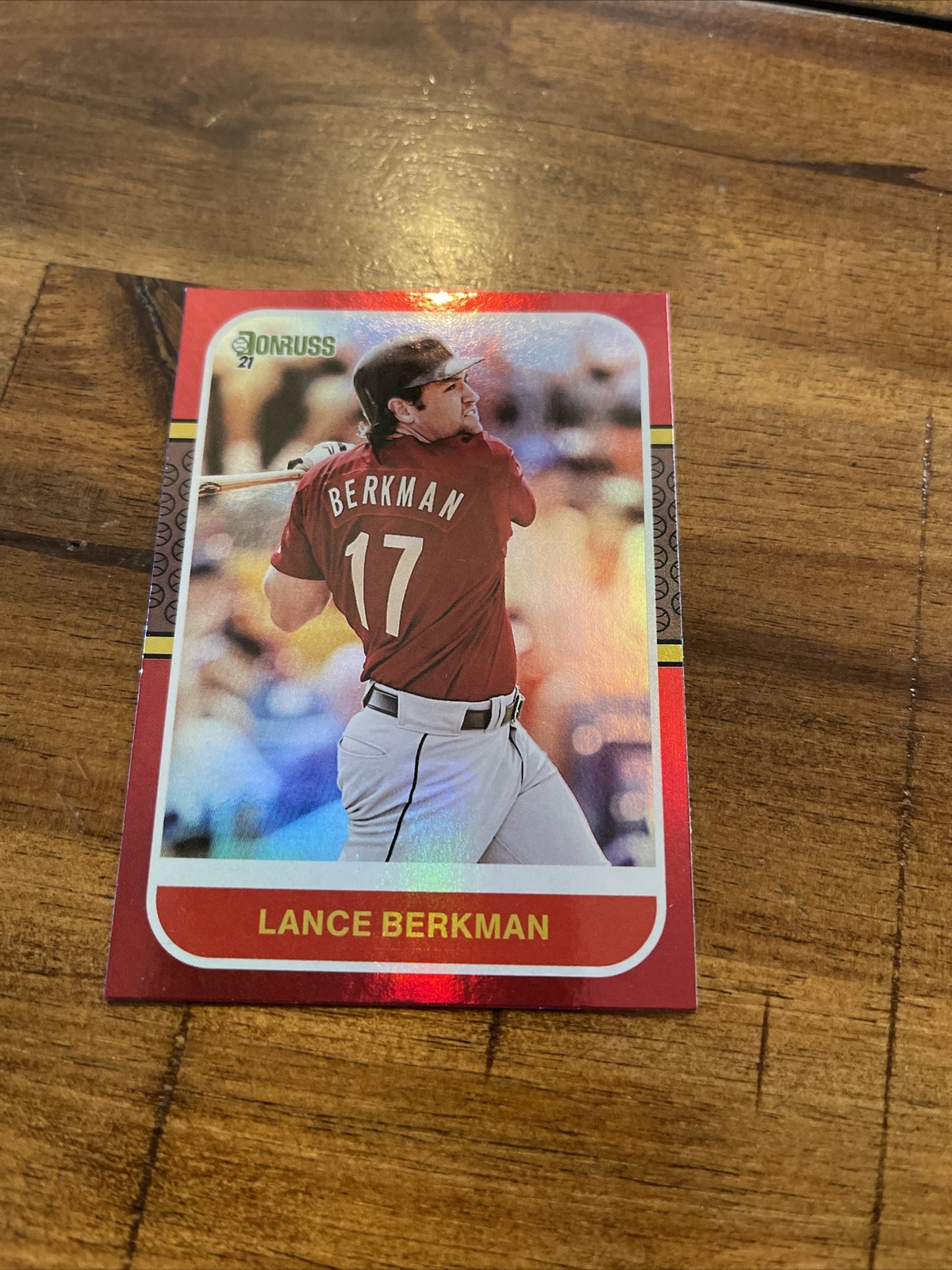 2021 Panini Donruss Lance Berkman Big Puma Red /2021 Name Variation SP ...
