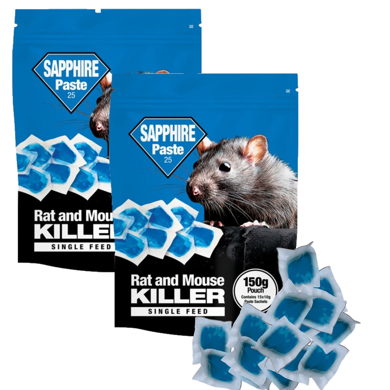 Pro Rat Mouse Mice Rodent PASTA BAIT Rodent Fast Single Feed Kill ...
