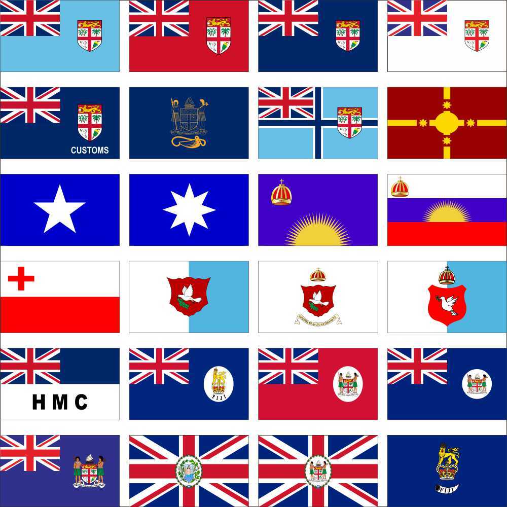 Fiji Flag Bau Lau Kingdom Royal United Tribes Rotuma Naval Civil Air ...