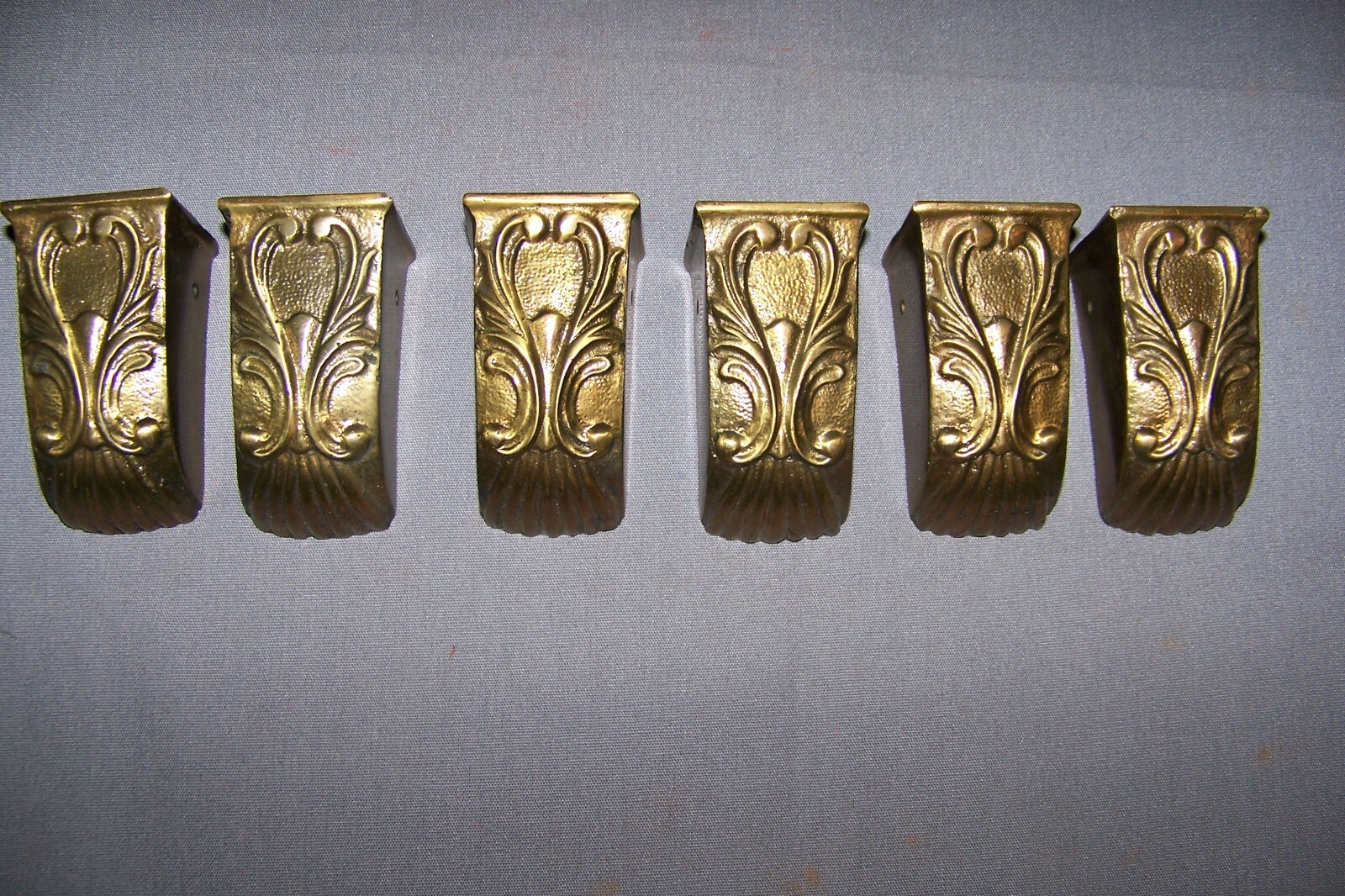 Set Of 6, Reproduction, Cast Brass, Furniture Feet Cover Plates -See ...