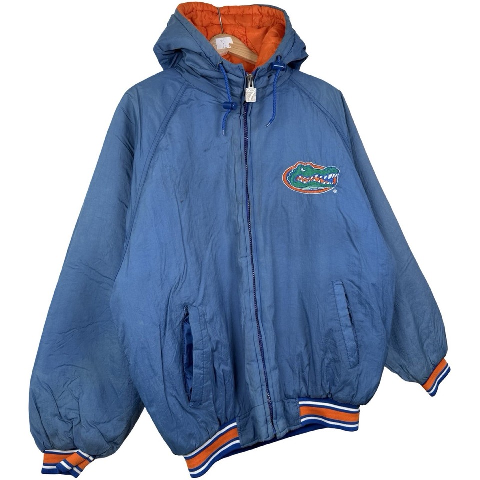 Vintage Florida Gators Jacket Mens M Blue Puffer Jacket Logo 7 UF 1990s ...