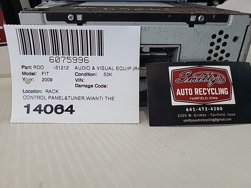 2009-2013 Honda Fit Tuner Radio AM FM CD Stereo 39100-TK6-A011-M1 OEM ...