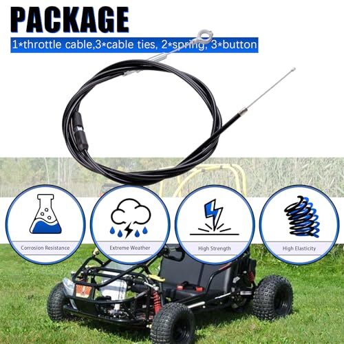 75inch Go Kart Throttle Cable Kit Compatible with Predator 212cc 196cc ...