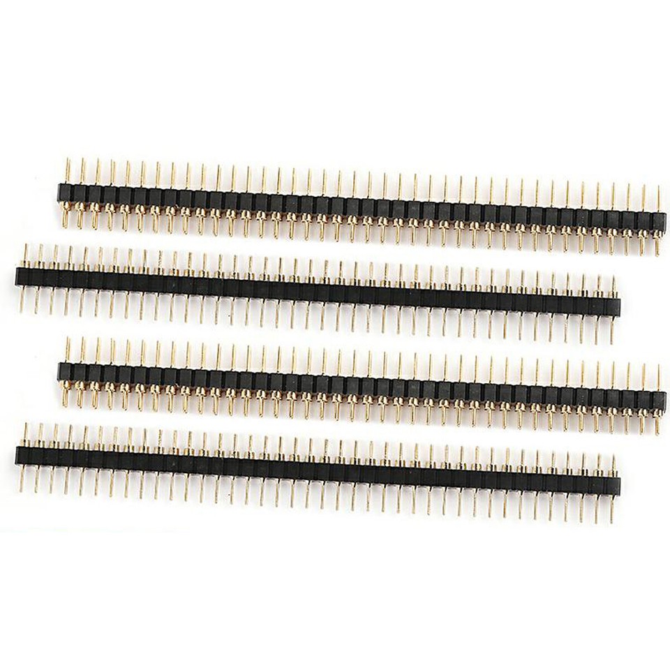 5pcs Gold Round Pin Header 40pin Male Single Row Strip 1x40p 2.54mm ...