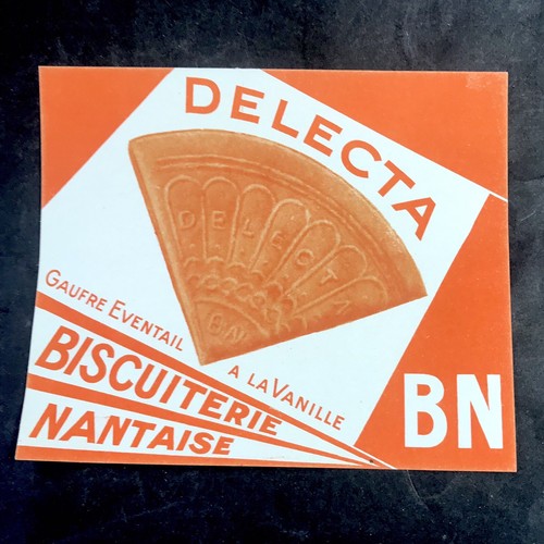 1928 Etiquette Biscuit Delecta BN Biscuiterie Nantaise Nantes ...