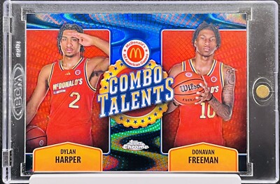 DYLAN HARPER DONAVAN FREEMAN 2024 Chrome McDonald's Combo Talents BLUE ...