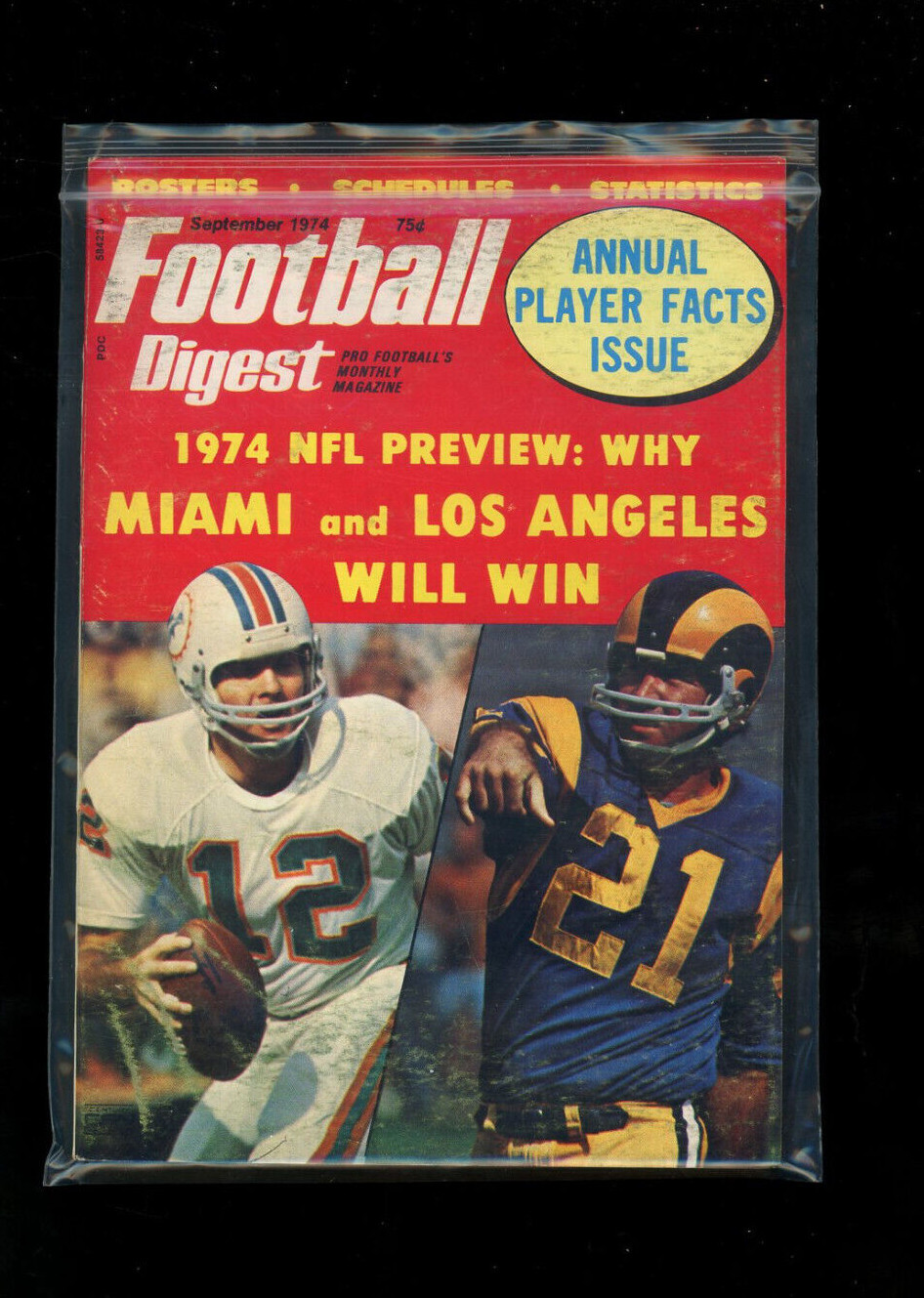 VTG Football Digest Magazine September 1974 Bob Griese and John Hadi No ...