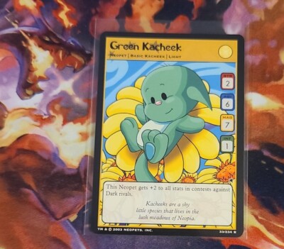 NEOPETS GREEN KACHEEK RARE BASE SET 33/234 WOTC VINTAGE MINT CONDITION ...