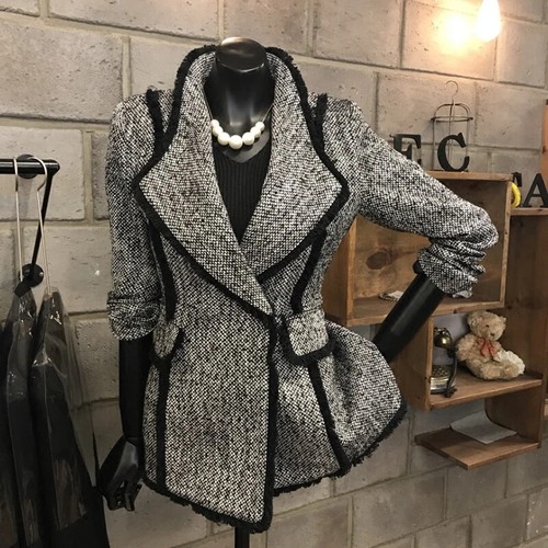 New Women Plaid Single Button Suit Jacket Slim Blazer Coat Outwear ...