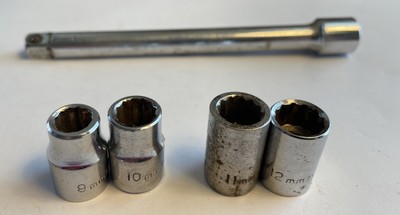 Vintage Socket Set 3/8 inch Drive Metric 12 Point with 6 inch Extension ...