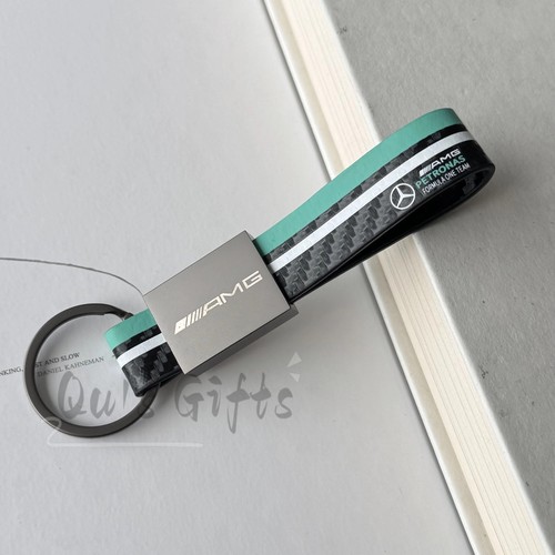 Mercedes Keychain – AMG Style Carbon Pattern Loop Key Ring (Petronas ...