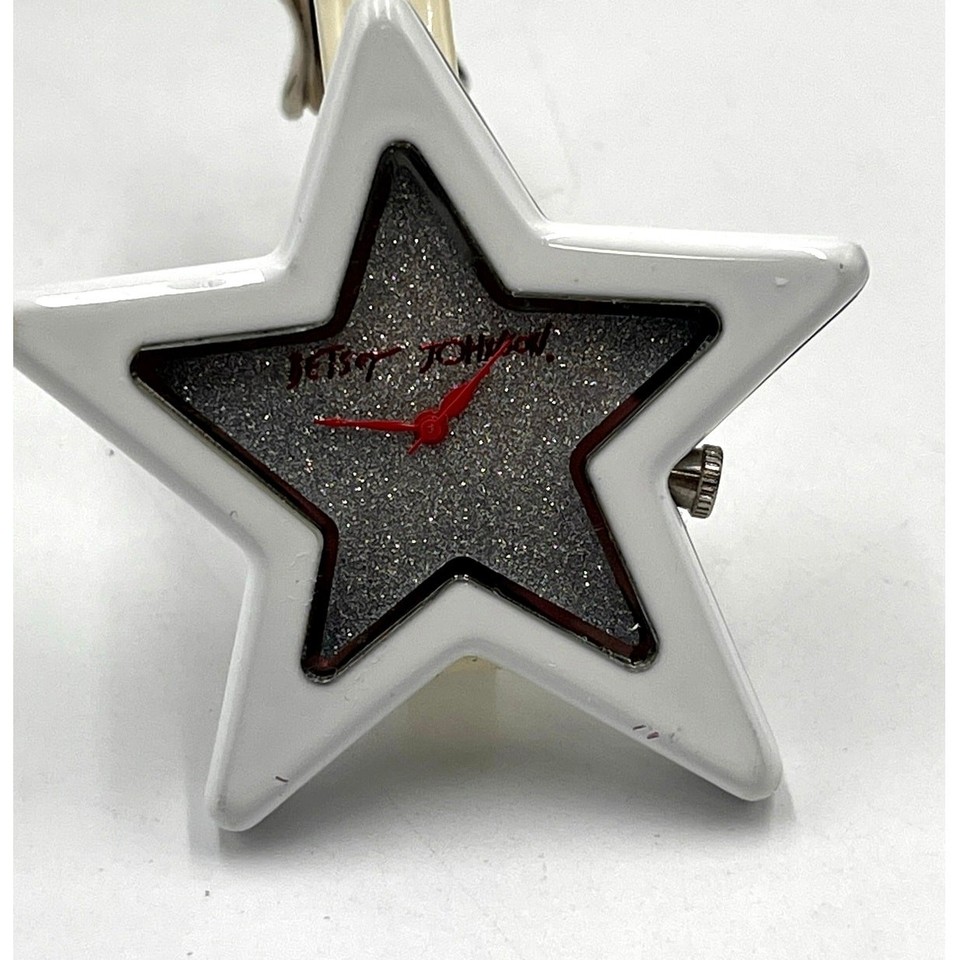Betsey Johnson Starlette White Star Shaped Glitter Watch New Battery ...