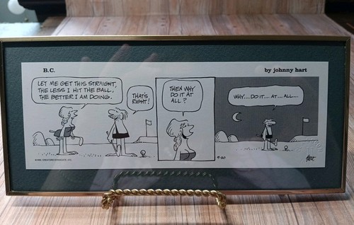 Vintage Framed And Signed B C Comic Strip By Johnny Hart Golf Theme | eBay