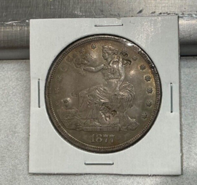 1877 P TRADE DOLLAR. RAW, UNCERTIFIED, CIRCULATED. BETTER GRADE. Chop ...