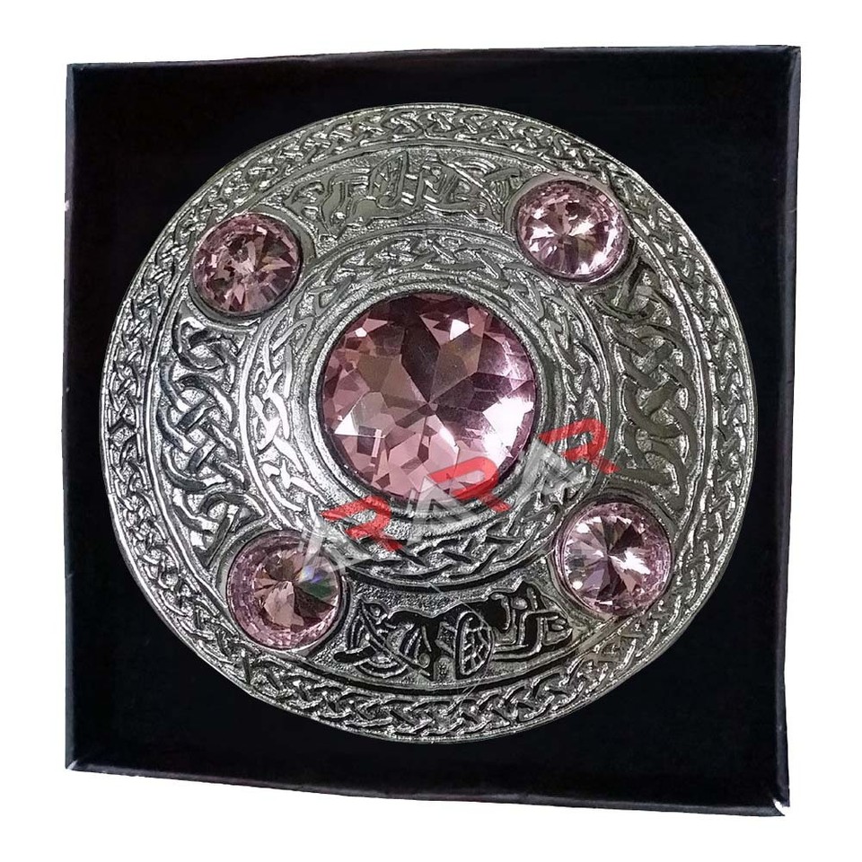 Scottish Kilt Fly Plaid Brooch Kilt Brooches Celtic Chrome Finish 5 ...