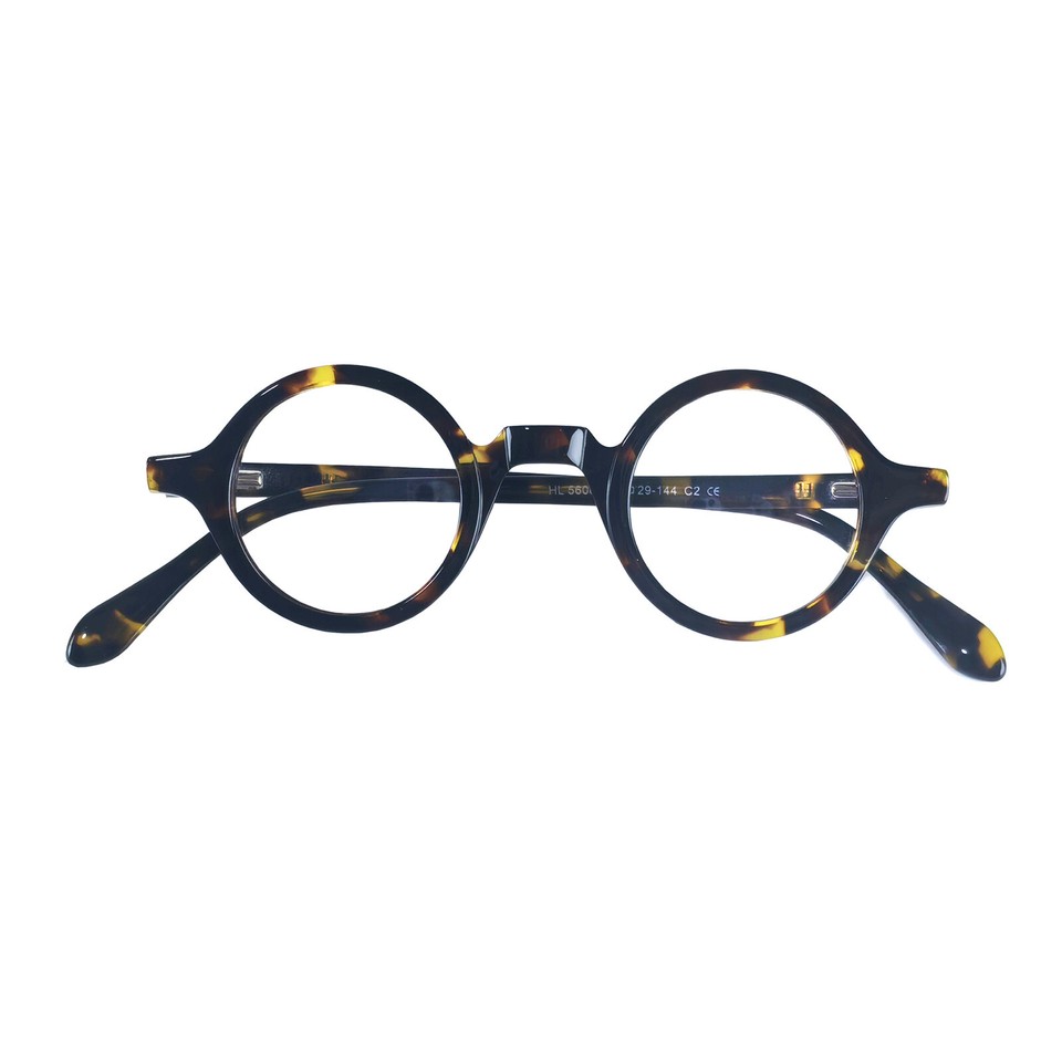 Small Round Acetate Eyeglass frames Retro Full Rim Leopard Glasses ...