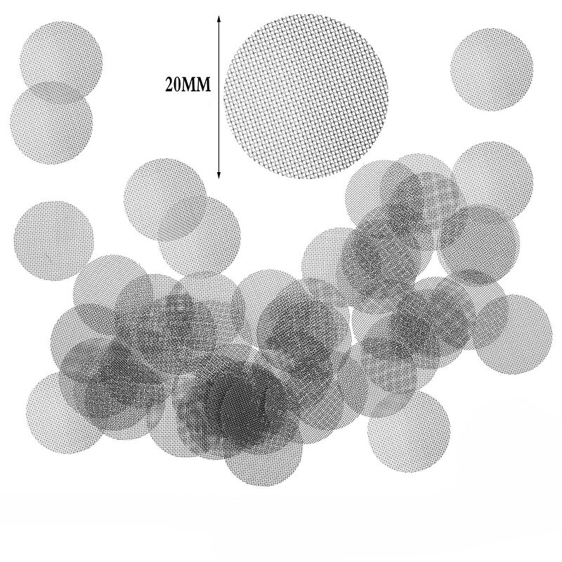 100PCS Mesh Screens Silver Stainless Steel Pipe 2cm Screen mesh Filter ...