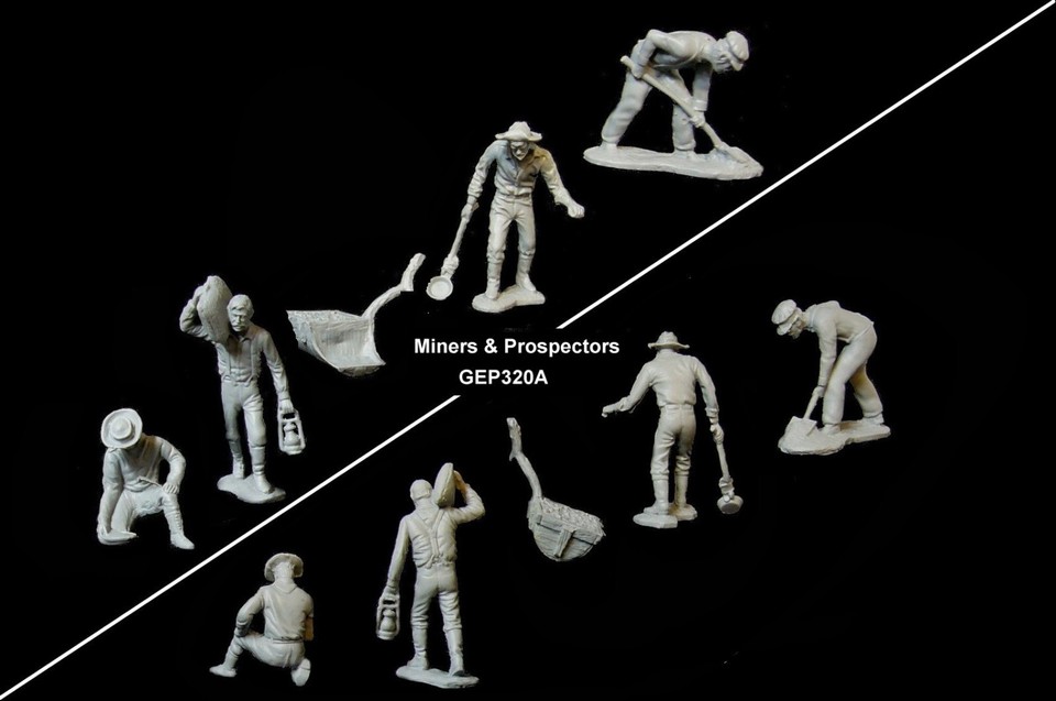 Prospector & Pack Mule set #3 resin western miners MARX toy soldiers ...