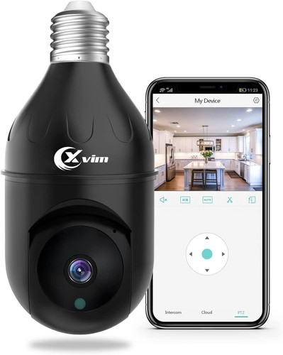 XVIM 1080P Wireless Light Bulb Camera 3MP Wifi Security Camera System ...