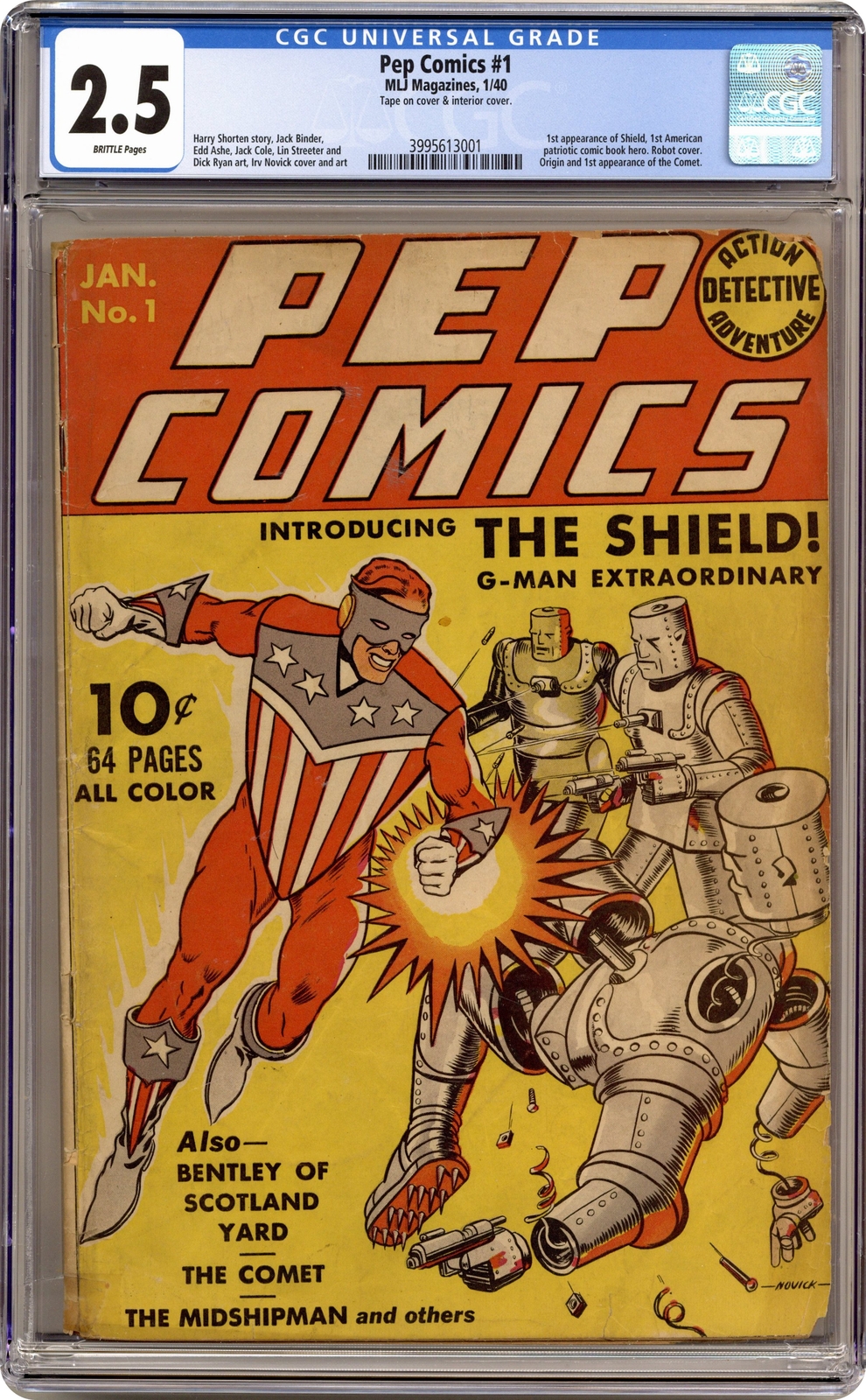 Pep Comics #1 CGC 2.5 1940 3995613001 1st app. The Shield | eBay