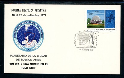 Argentina Scott #C132 POSTCARD Antarctic Map, Planetarium, STAMP EXPO ...