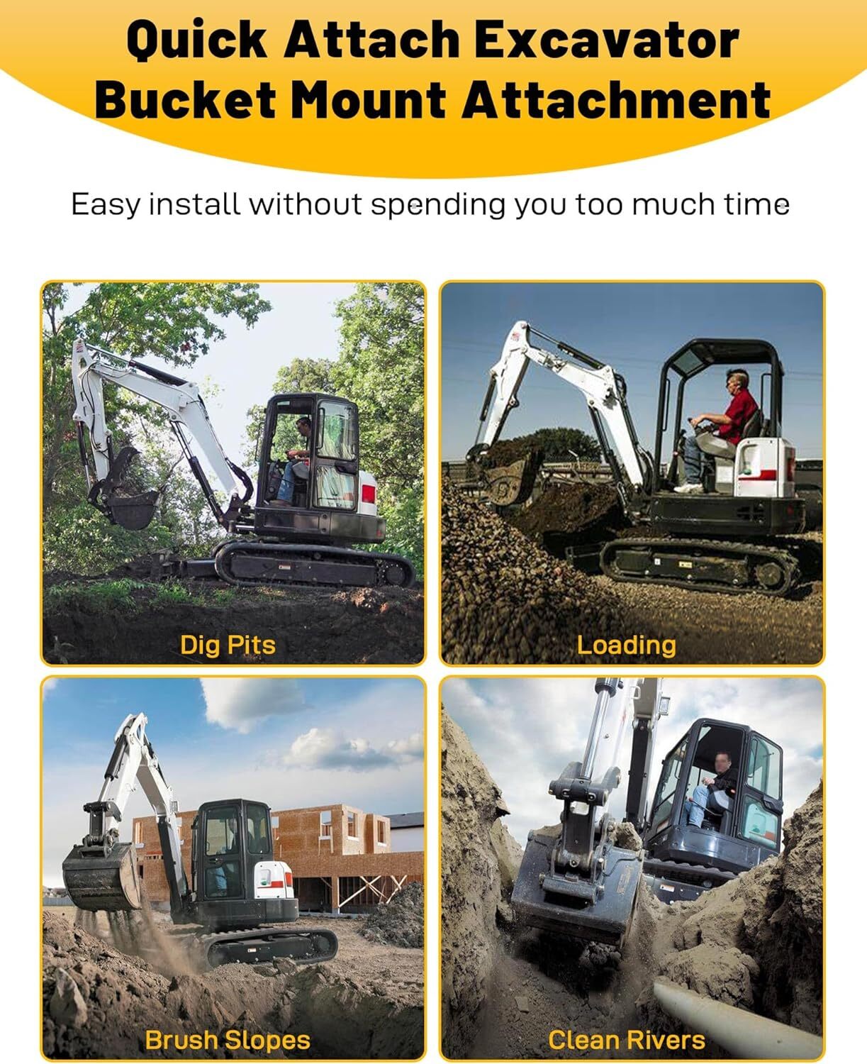 For Bobcat X-change E Series New Steel Quick Attach Excavator Coupler ...