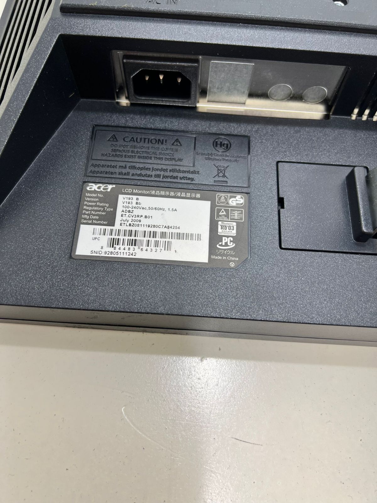 Acer V193 DJbm LCD Monitor for sale online | eBay