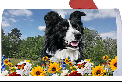 Border Collie Summer Flowers Mail Box Cover | eBay