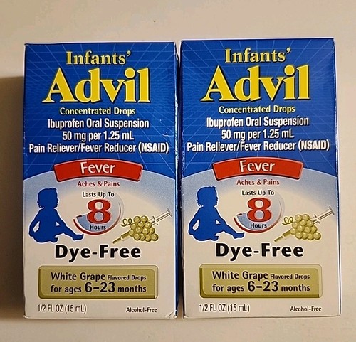 Infants' Advil Liquid Pain Reliever & Baby Fever Reducer Ibuprofen (Lot ...