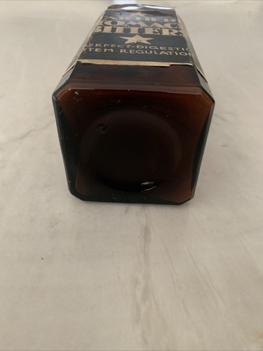 Star Herbs Stomach Bitters Antique Bottle Amber Brown With Mostly ...