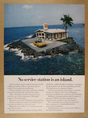 1970 Shell Oil Service Gas Station photo vintage print Ad | eBay