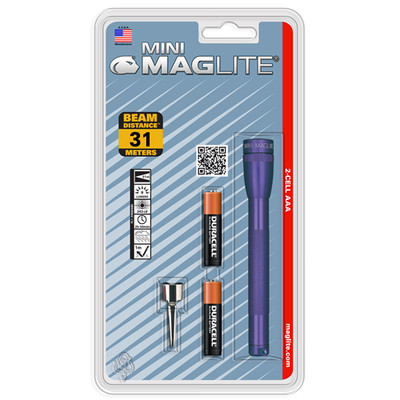 Mag-Lite Maglite 2-cell AAA Flashlight w/Clip Metallic Purple M3A986 | eBay