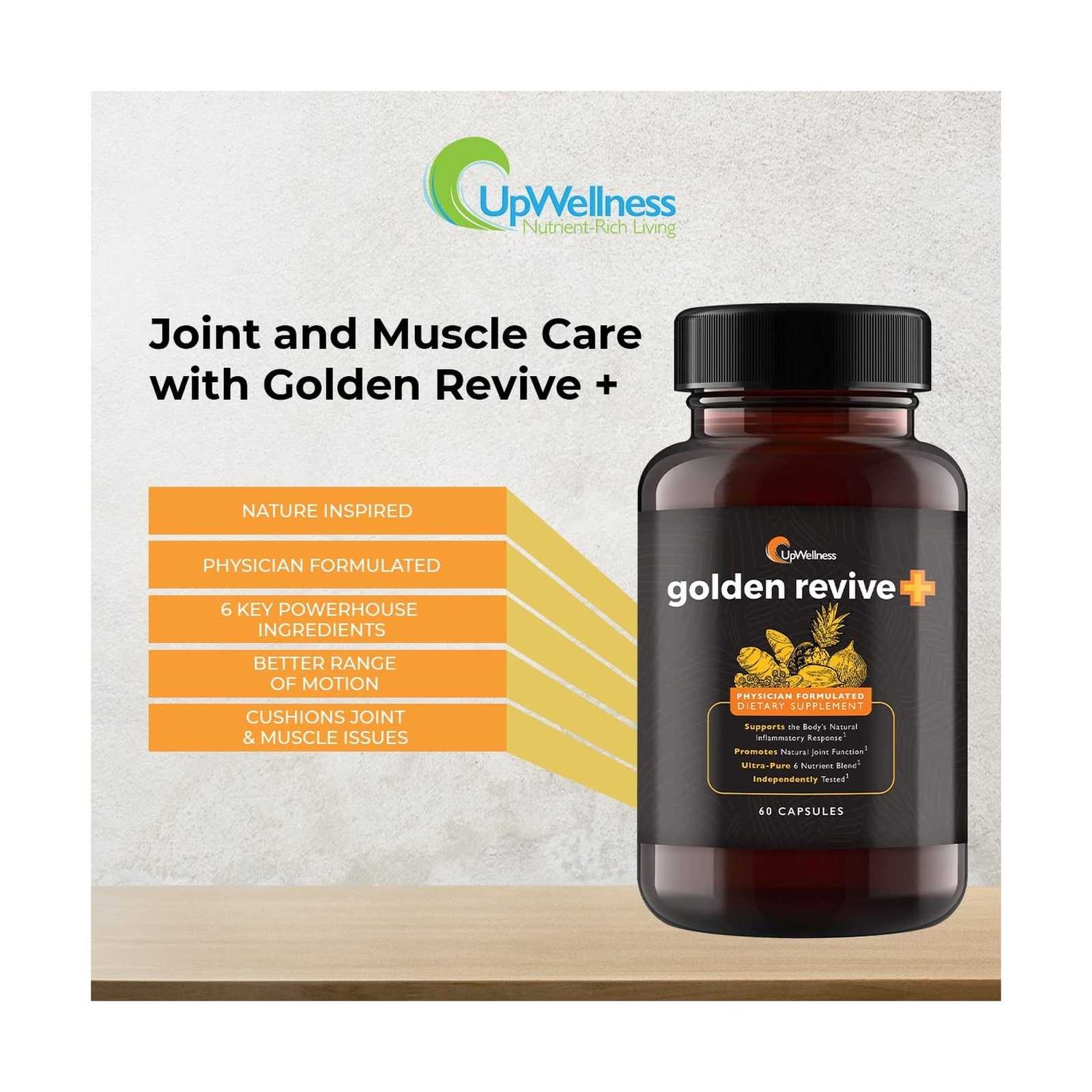 UpWellness Golden Revive + Joint Support with Quercetin, Magnesium, and ...