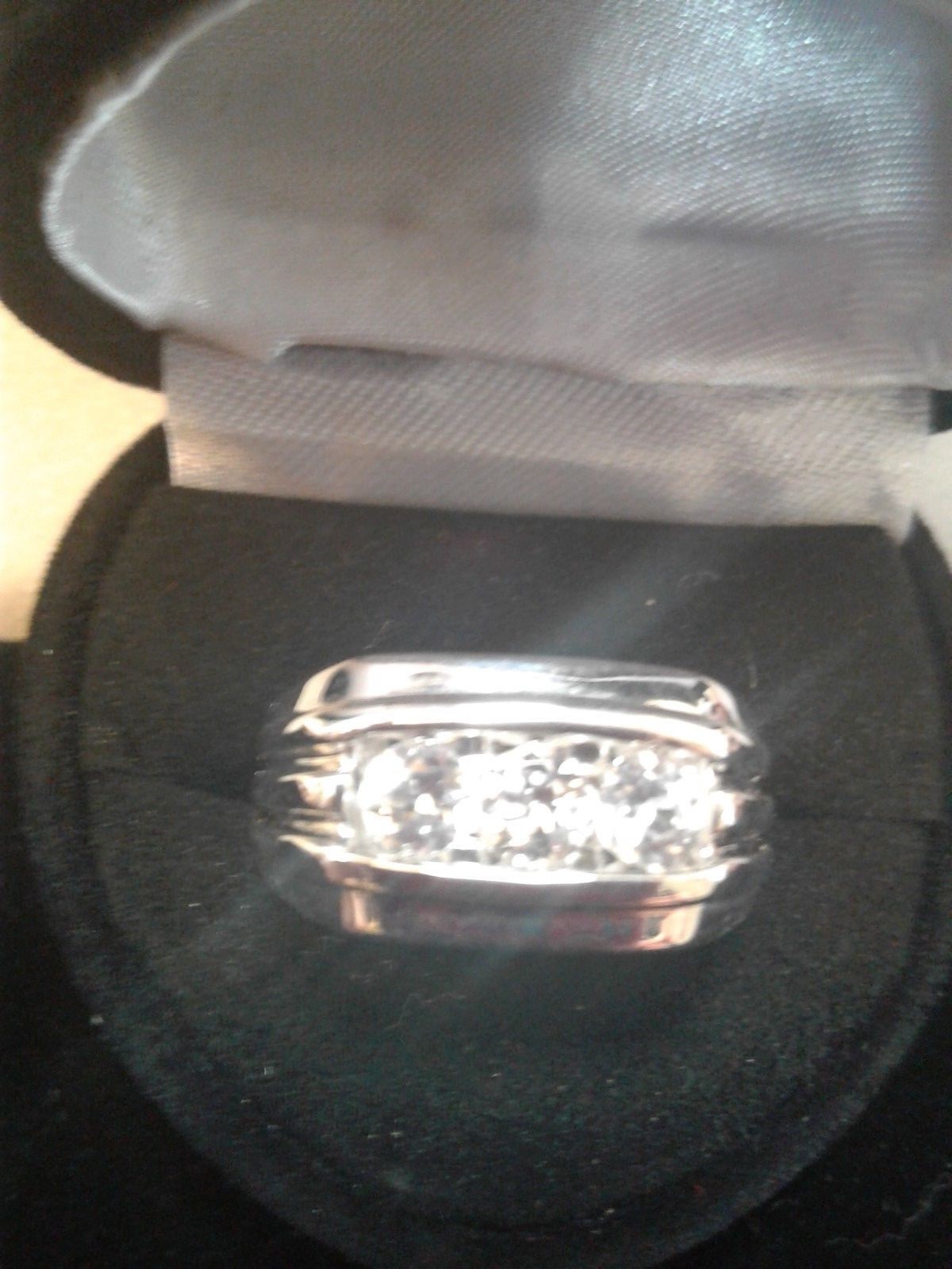 14K & SS PRINCESS LILAC LCS* DIAMOND WEDDING BAND RING SZ 5 SZ 6 ...